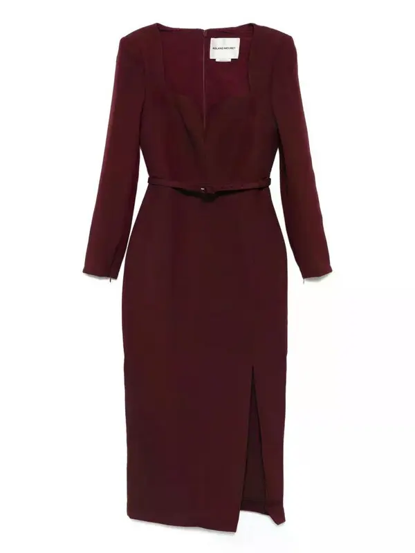 Roland Mouret Square-neck Belted Midi Dress