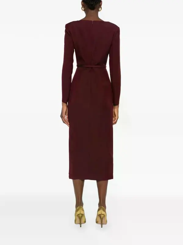 Roland Mouret Square-neck Belted Midi Dress