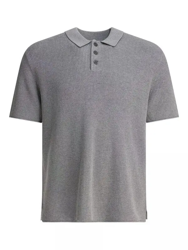 ALEX MILL Ribbed Polo Shirt - Grey
