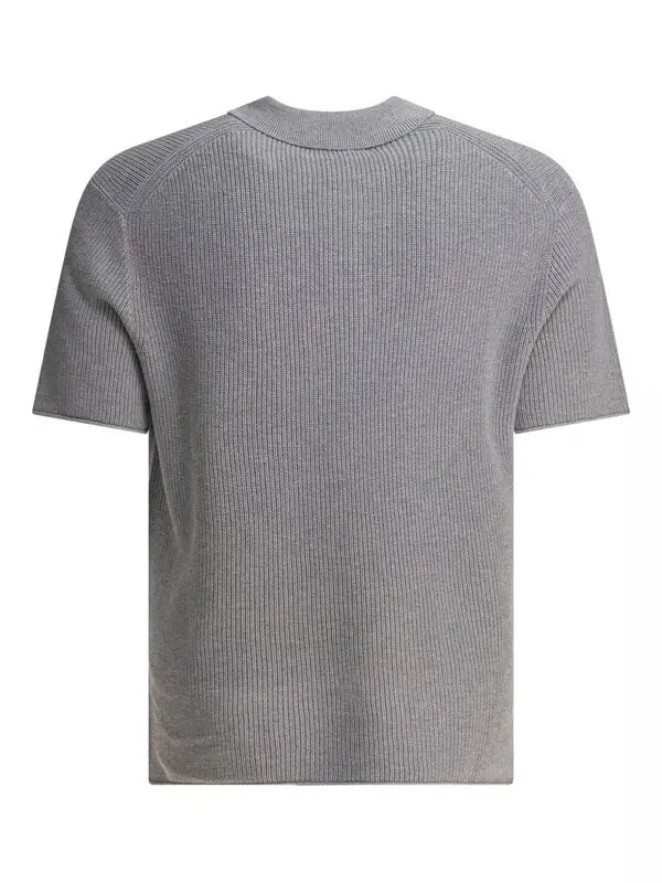ALEX MILL Ribbed Polo Shirt - Grey