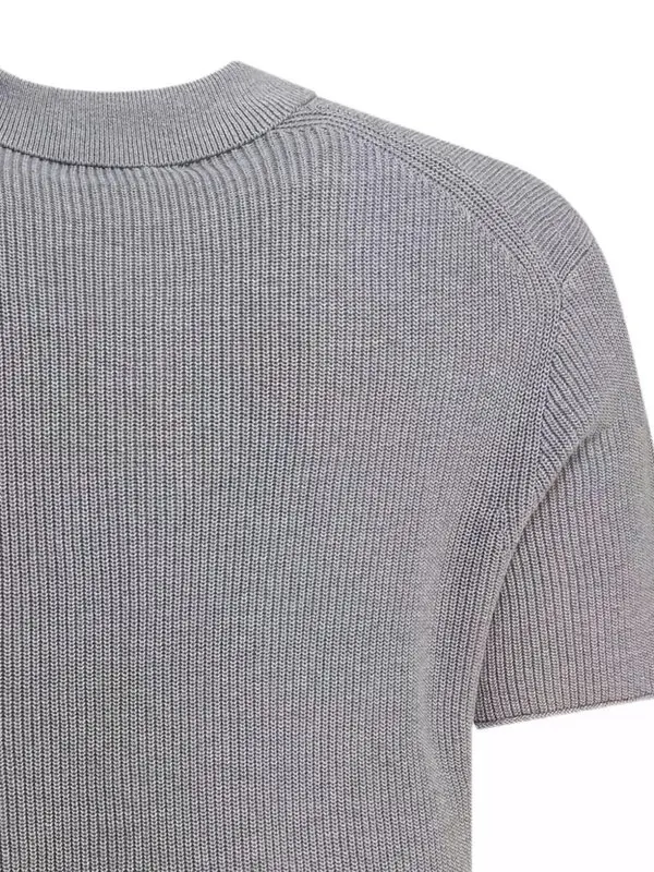 ALEX MILL Ribbed Polo Shirt - Grey
