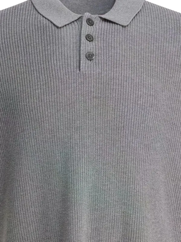 ALEX MILL Ribbed Polo Shirt - Grey