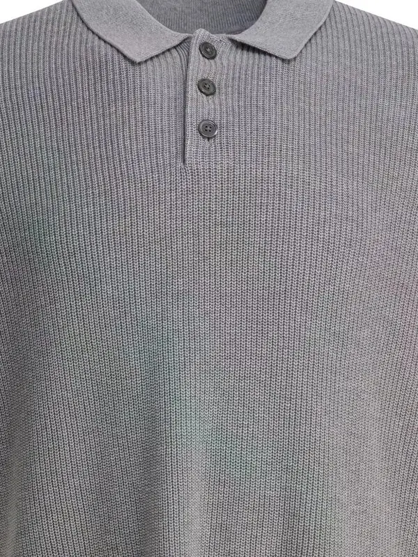 ALEX MILL Ribbed Polo Shirt - Grey