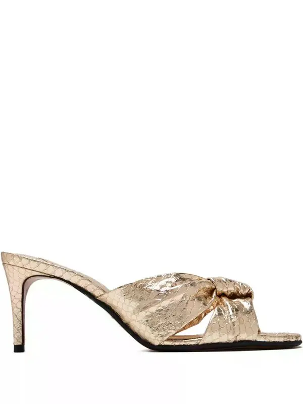 Schutz 75mm Knotted Snakeskin-embossed Sandals