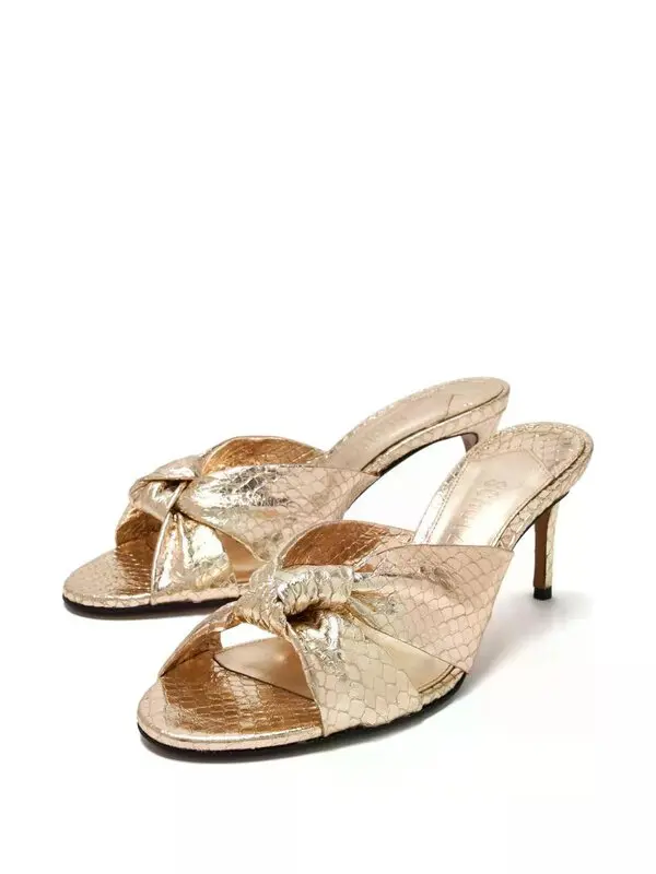 Schutz 75mm Knotted Snakeskin-embossed Sandals