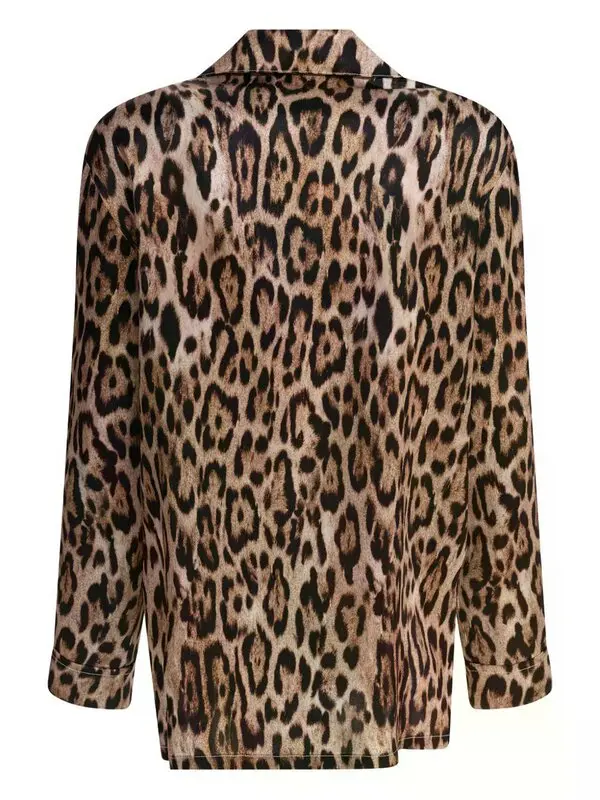 SLEEP NO MORE Leopard-print Button-down Blouse