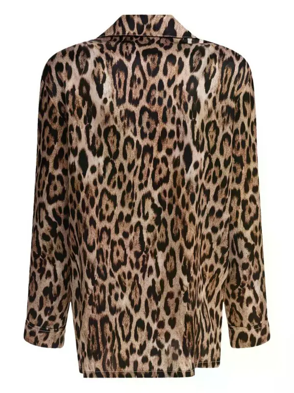 SLEEP NO MORE Leopard-print Button-down Blouse