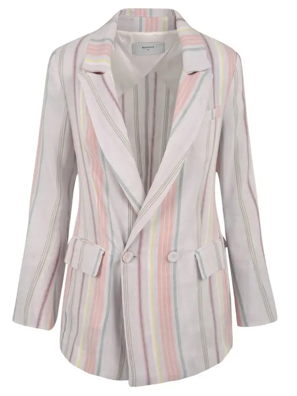 Beatrice B Striped Double-breasted Blazer