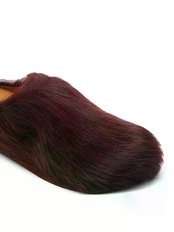 Marni Fussbett Calf-hair Mules - Red