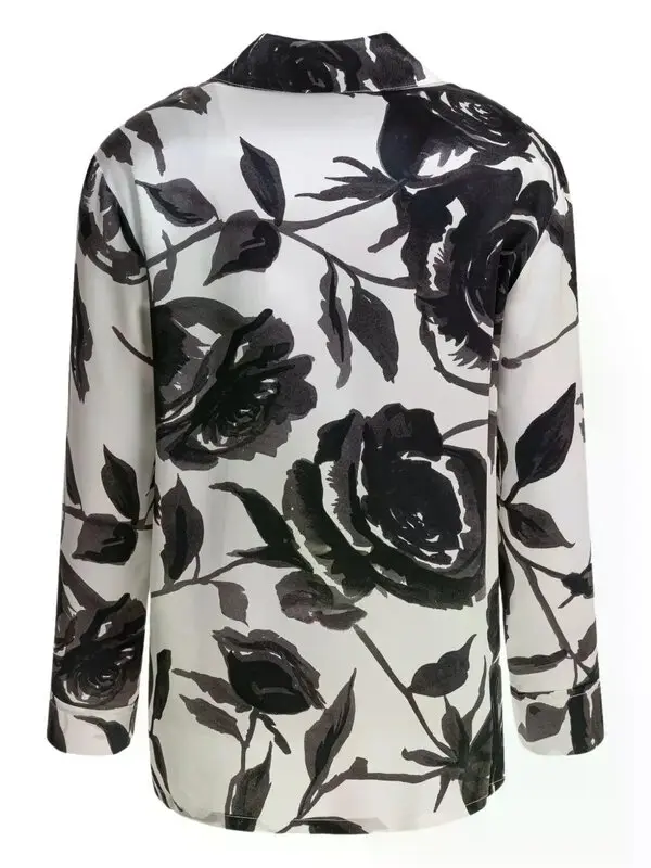 SLEEP NO MORE Rose-print Button-down Blouse