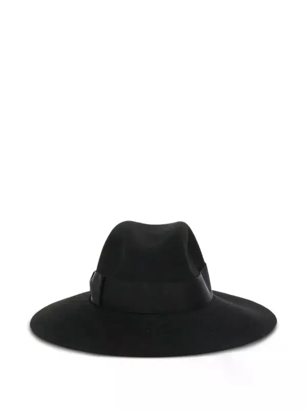 Borsalino Felt Fedora With Wide Brim - Black