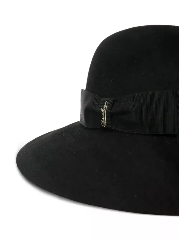 Borsalino Felt Fedora With Wide Brim - Black