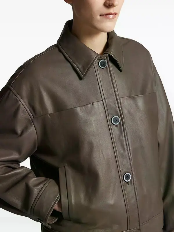 Peserico Button-fastening Leather Jacket
