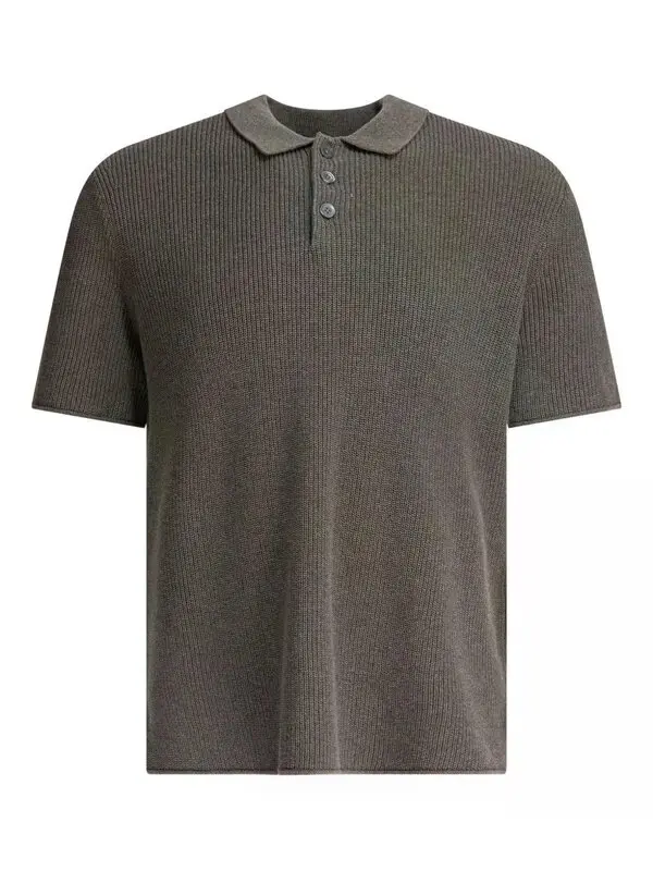 ALEX MILL Ribbed Cotton-linen Blend Polo Shirt - Grey