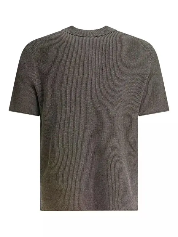 ALEX MILL Ribbed Cotton-linen Blend Polo Shirt - Grey
