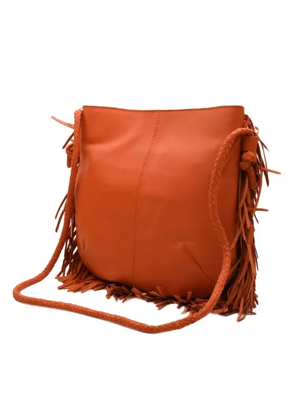 Dragon Diffusion Fringe Hobo Bag - Orange