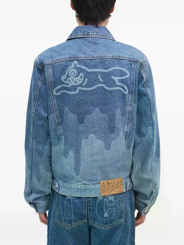 ICECREAM Dripping-logo Denim Jacket