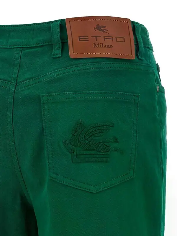Etro Embroidered-logo Trousers