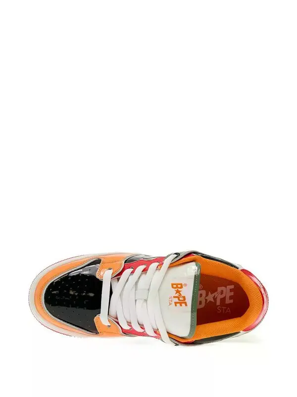 A BATHING APE Sk8 #1 Star-patch Patent-leather Sneakers - Orange