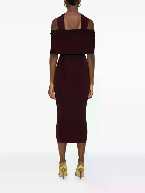 Roland Mouret Halter-neck Ruffled Midi Dress