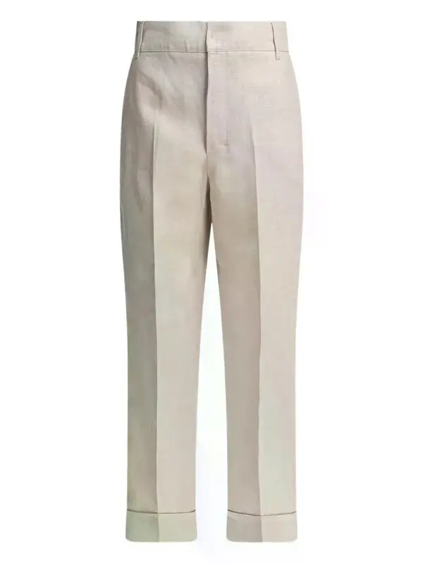 Max Mara Pressed-crease Linen Trousers