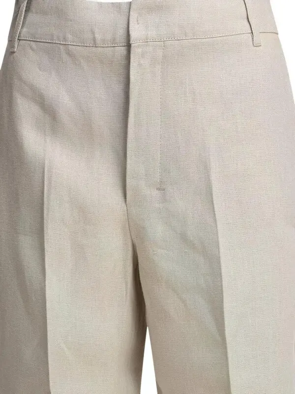 Max Mara Pressed-crease Linen Trousers
