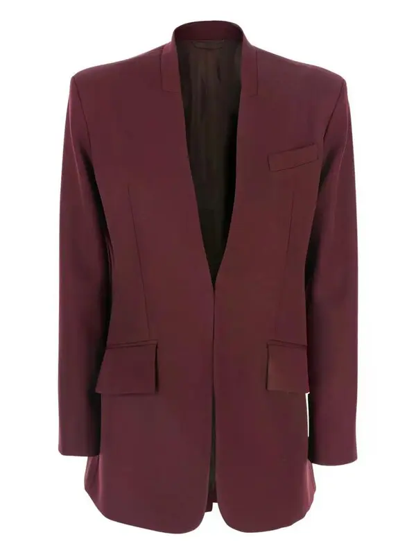 Attico Padded-shoulder Gabardine Blazer