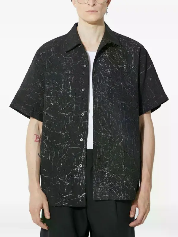 HAN KJØBENHAVN Crackle-print Short-sleeve Shirt