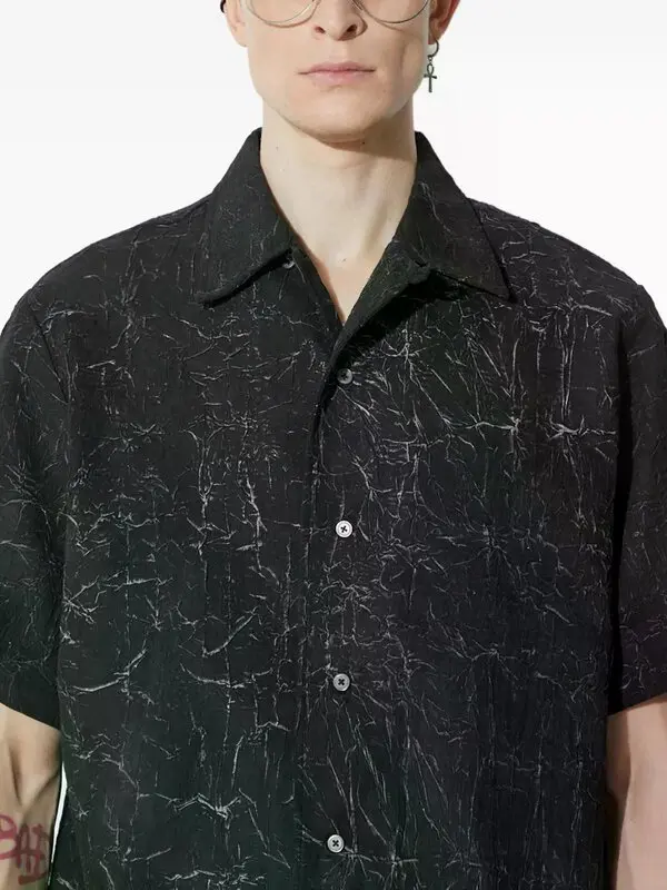 HAN KJØBENHAVN Crackle-print Short-sleeve Shirt