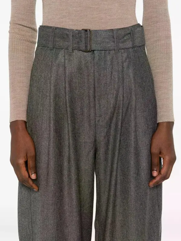 Soeur Pleated Belted Trousers - Grey