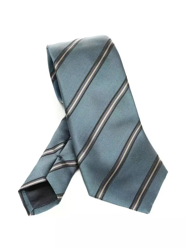 Giorgio Armani Stripe-pattern Neck Tie - Blue