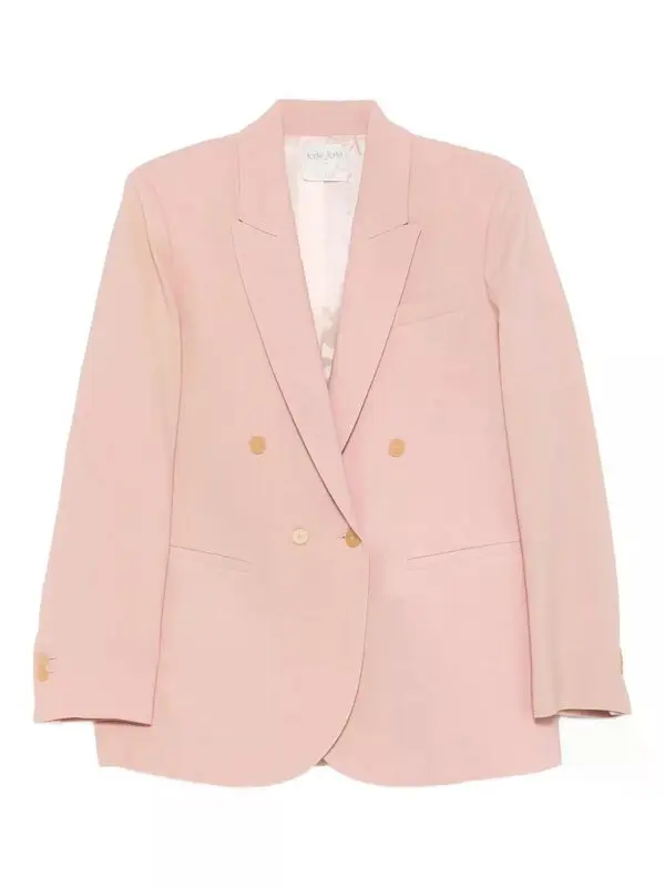FORTE_FORTE Double-breasted Wool Jacket - Pink