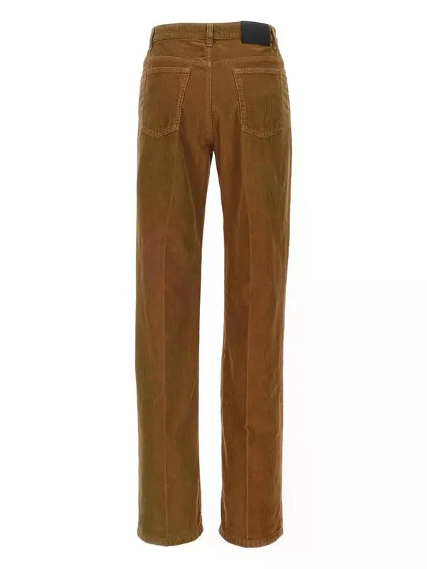 Saint Laurent Pleat-detail Corduroy Trousers - Brown