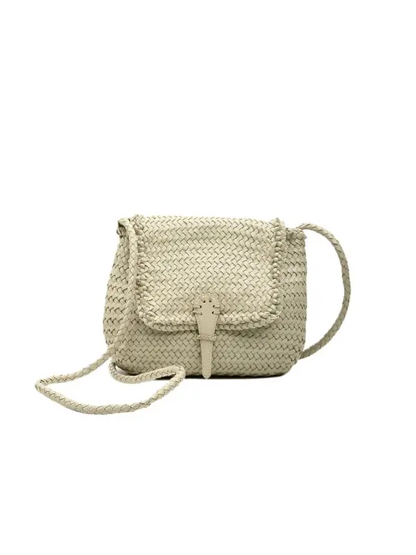 Dragon Diffusion Woven Shoulder Bag - Pearl