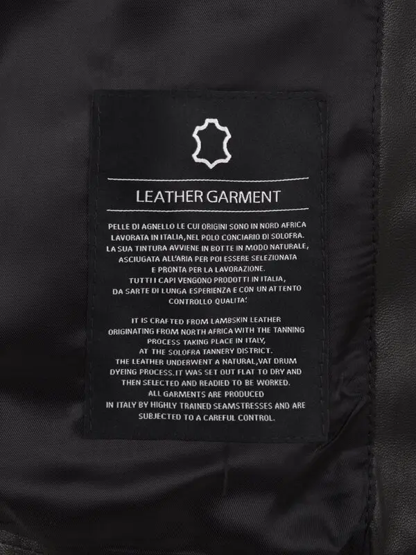 Add Leather Zip-up Jacket - Black