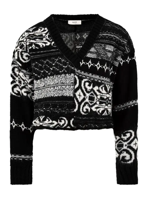 AKEP Printed Sweaters - Black