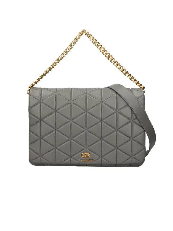 LA CARRIE Quilted Shoulder Bag With Chain Strap
