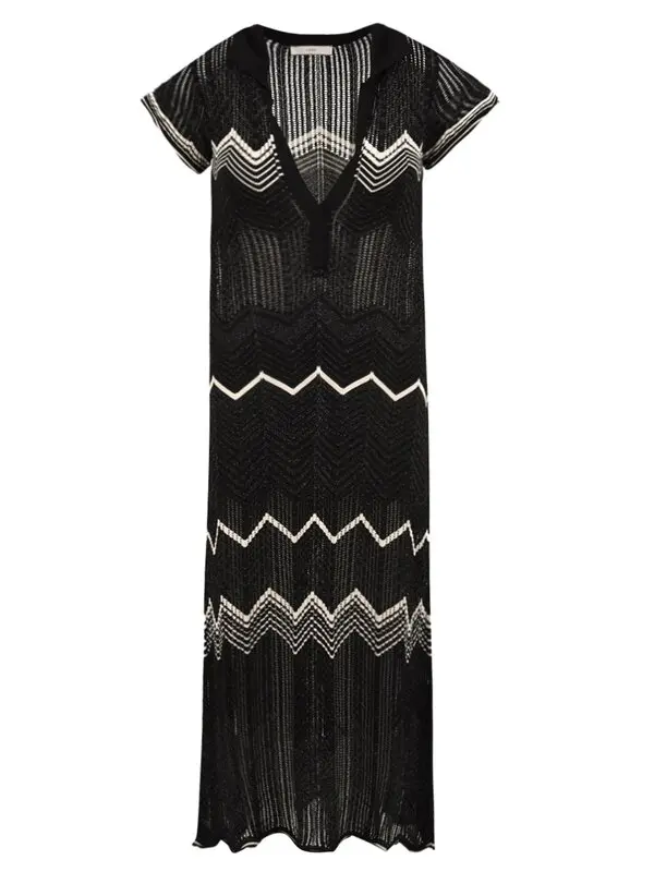 AKEP Long Jacquard Knit Dress
