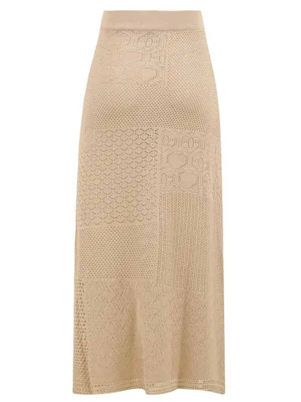 AKEP Knitted Lace Stitch Long Skirt