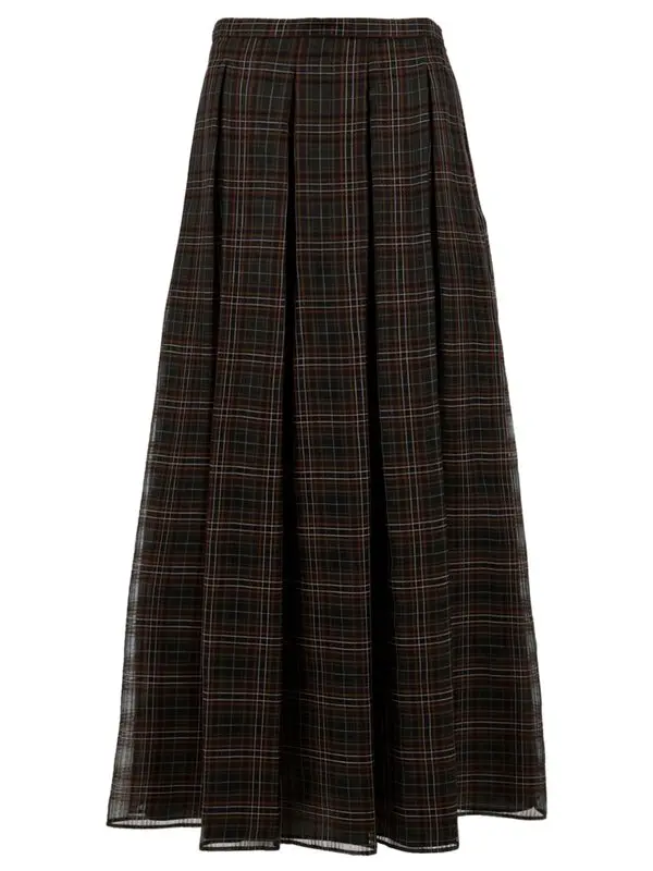 Aspesi Plaid Pleated Skirt
