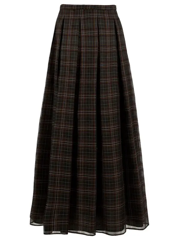 Aspesi Plaid Pleated Skirt