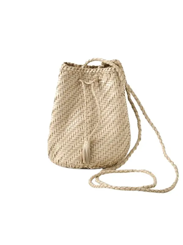 Dragon Diffusion Woven Drawstring Bag - Pearl