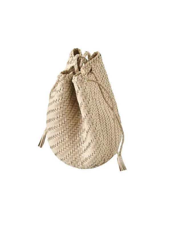 Dragon Diffusion Woven Drawstring Bag - Pearl