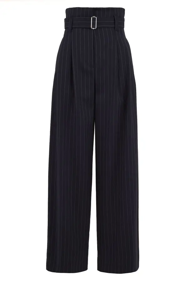 SOLOTRE Striped Wide Leg Trousers