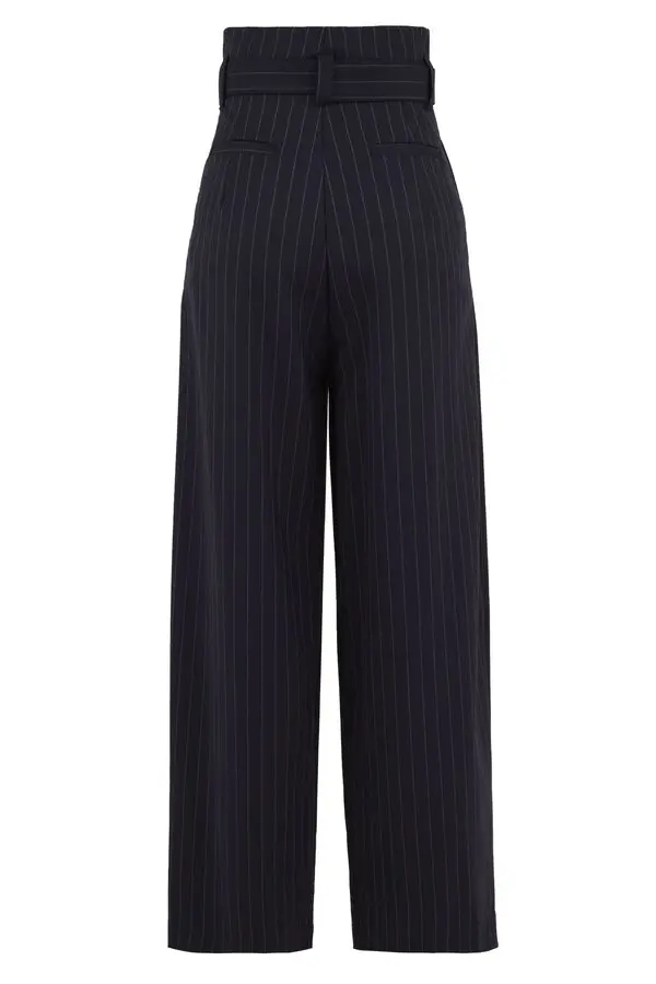 SOLOTRE Striped Wide Leg Trousers