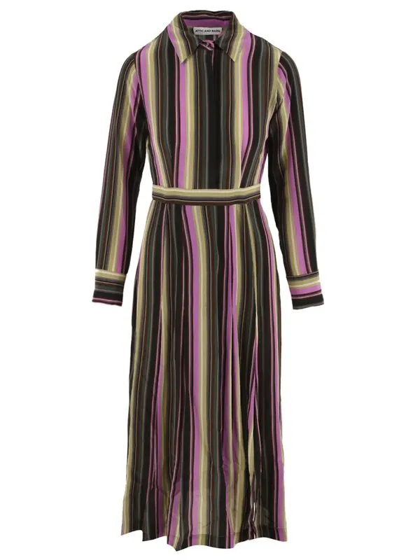 ATTIC AND BARN Striped Midi Dress