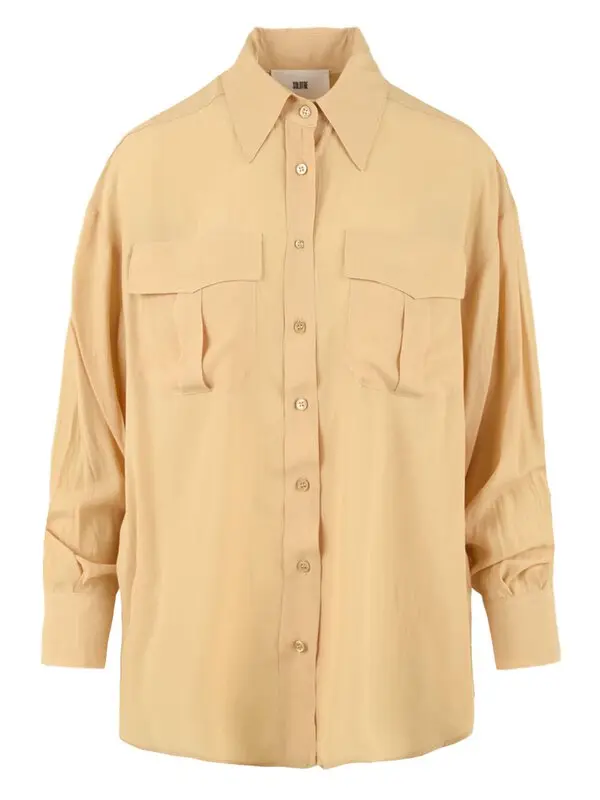 SOLOTRE Collared Button-down Shirt - Vanilla