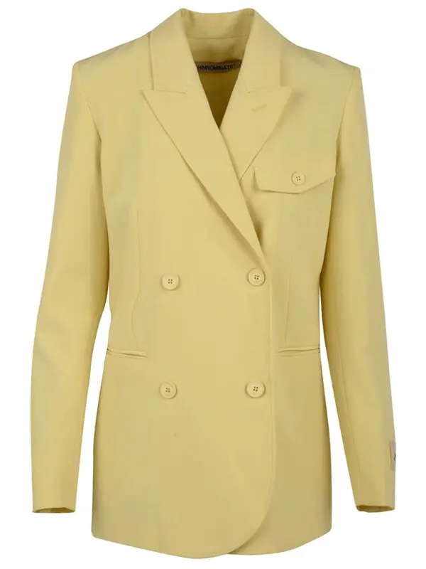 HINNOMINATE Tailored Double-breasted Blazer - Yellow