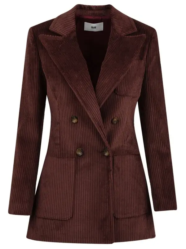 SOLOTRE Double-breasted Corduroy Blazer