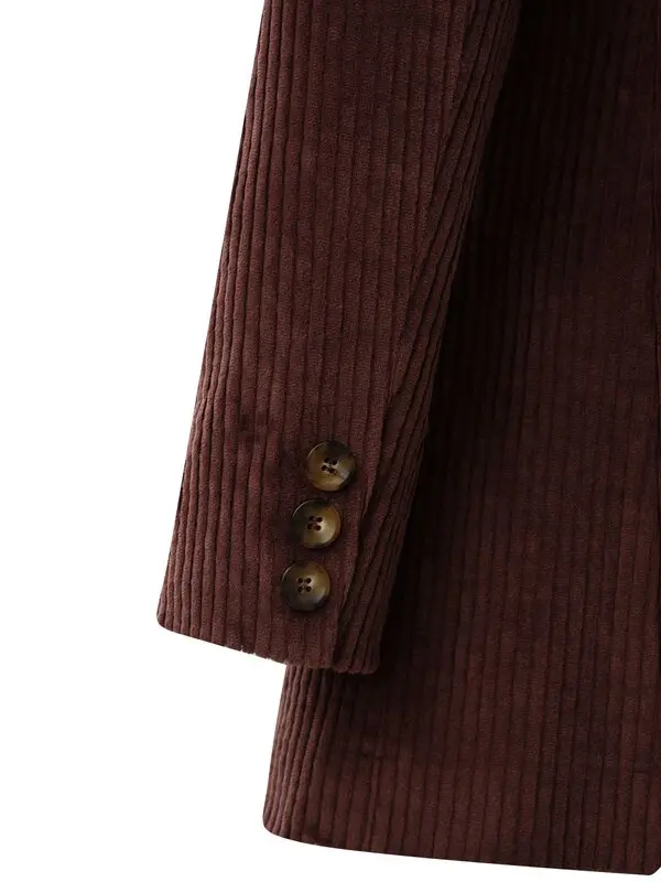 SOLOTRE Double-breasted Corduroy Blazer